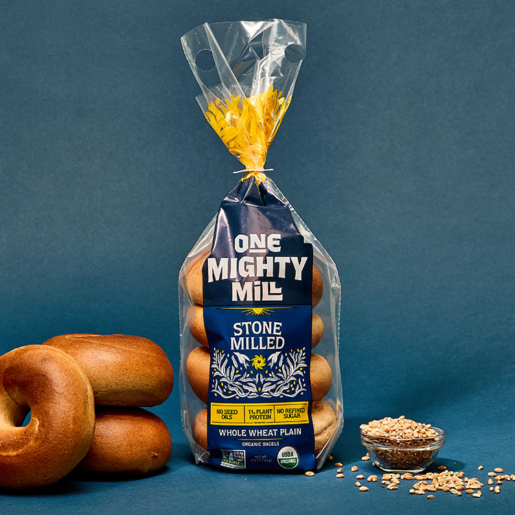 Stone-Milled Whole Wheat Plain Bagels – One Mighty Mill